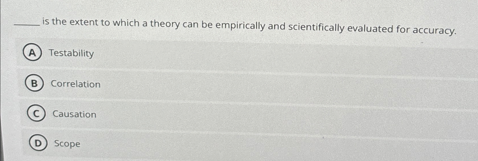 Solved is the extent to which a theory can be empirically | Chegg.com