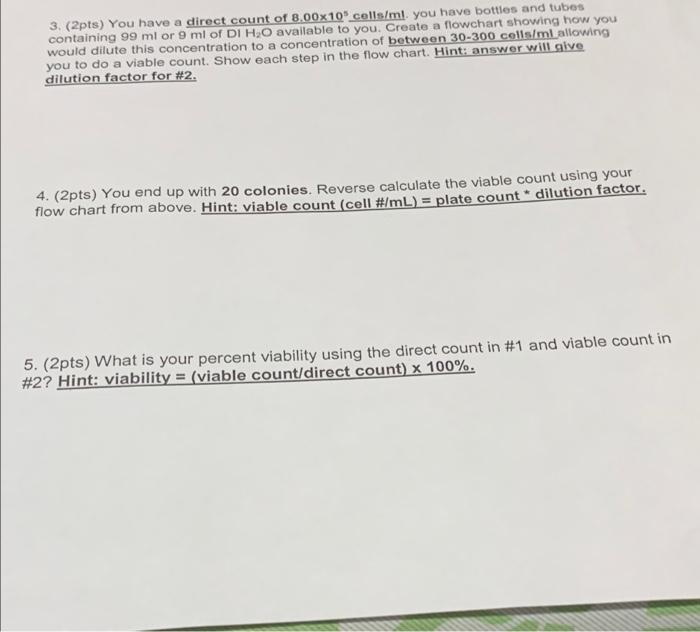 Solved 3. (2pts) You have a direct count of 8.00x10" | Chegg.com