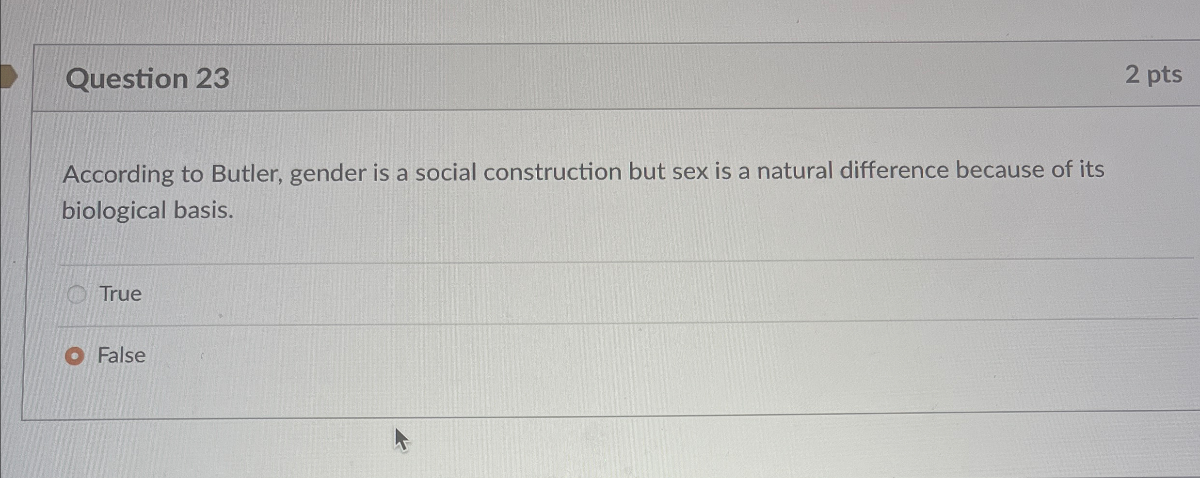 Solved Question 232 ﻿ptsAccording to Butler, gender is a | Chegg.com