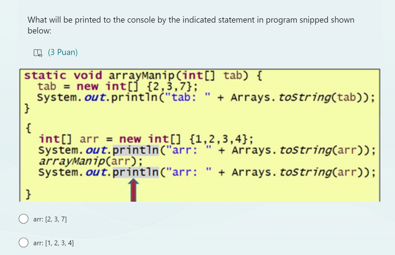 Solved What will be printed to the console by the indicated | Chegg.com