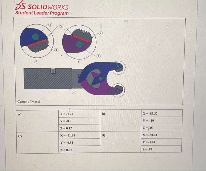 D'S SOLIDWORKS Student Leader Program Q*强Q If | Chegg.com