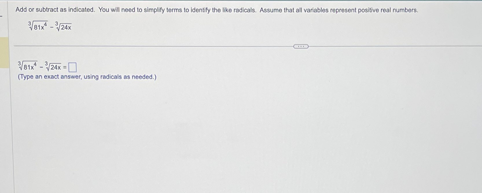 Solved Add or subtract as indicated. You will need to | Chegg.com