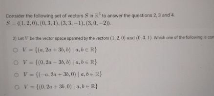 Consider the following set of vectors S ﻿in R3 ﻿to | Chegg.com