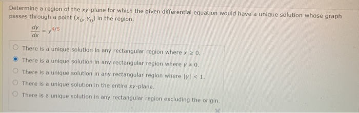 Solved Determine a region of the xy-plane for which the | Chegg.com