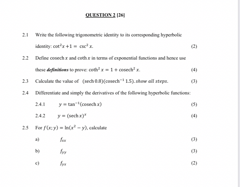 Solved QUESTION 2 [26]2.1 ﻿Write the following trigonometric | Chegg.com