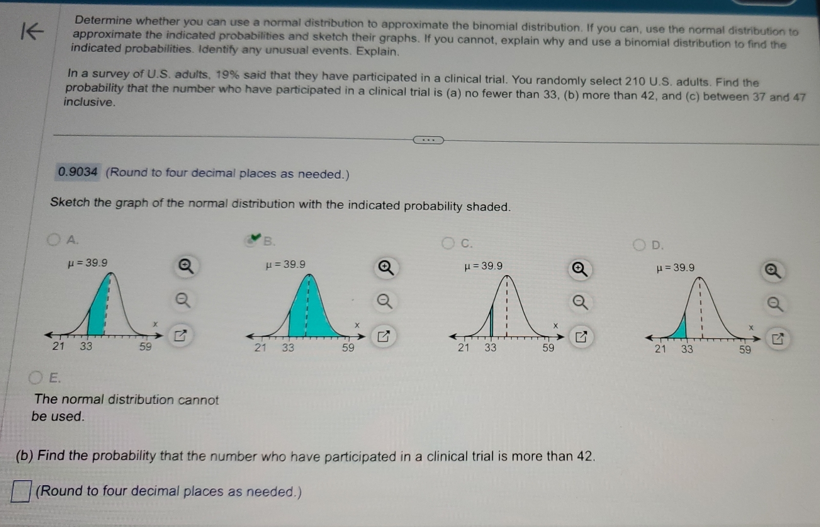 Solved Determine whether you can use a normal distribution | Chegg.com