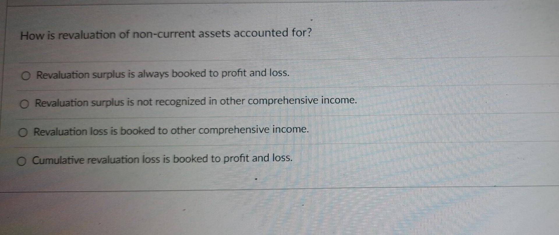 Solved How is revaluation of non-current assets accounted | Chegg.com