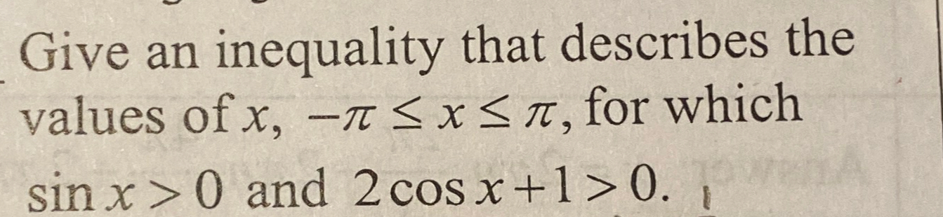 Solved Give an inequality that describes the values of | Chegg.com