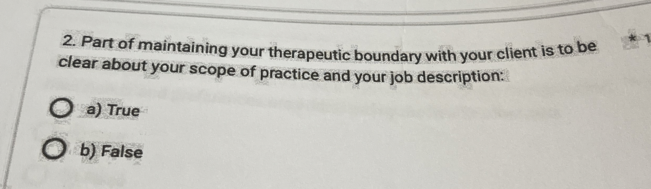 Part of maintaining your therapeutic boundary with | Chegg.com