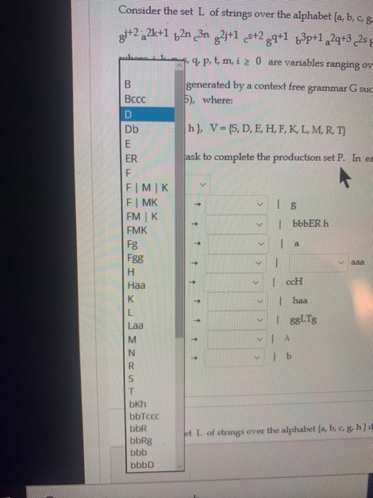Solved QUESTIONS Consider the wet L of strings over the | Chegg.com