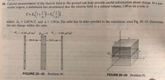 Solved 50. Careful measurement of the electric field in the | Chegg.com