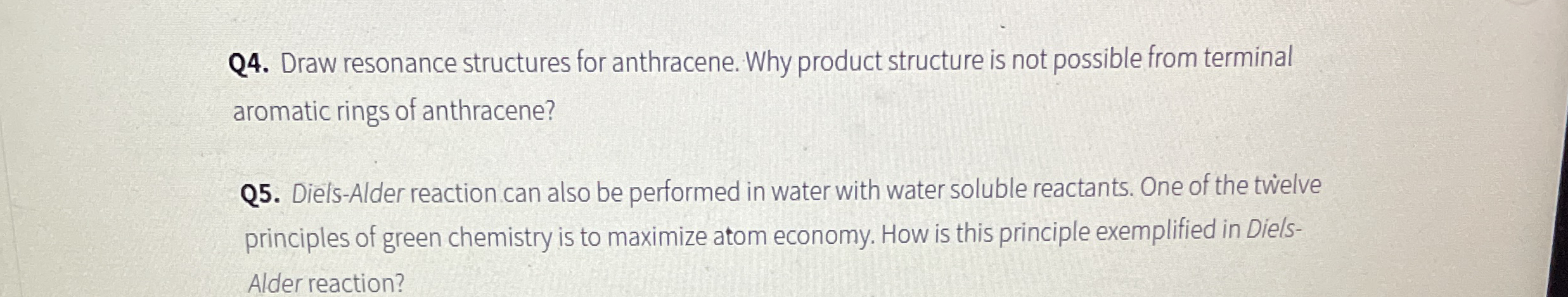Solved Q4. ﻿Draw resonance structures for anthracene. Why | Chegg.com
