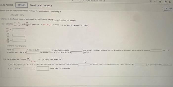 Solved Recart that the cempount interast formila for | Chegg.com