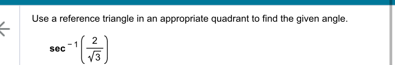 Solved Use a reference triangle in an appropriate quadrant | Chegg.com