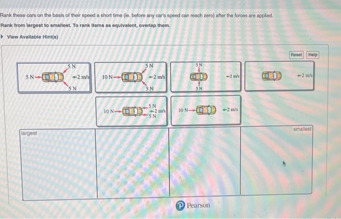 Solved Rank these cars on the basis of their speed a short | Chegg.com