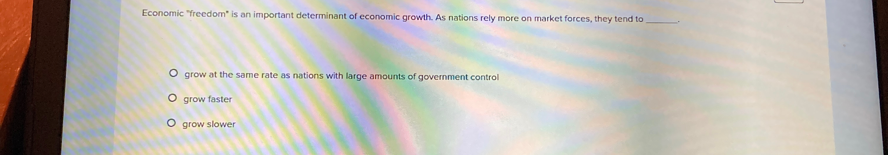 Solved Economic "freedom" is an important determinant of | Chegg.com