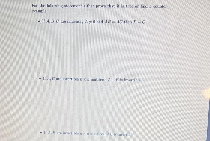 Solved For the following statement either prove that it is | Chegg.com
