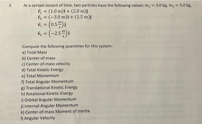 Solved At a certain instant of time, two particles have the | Chegg.com