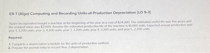 Solved E9-7 (Algo) Computing and Recording | Chegg.com