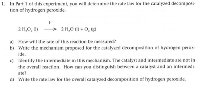 Solved In Part 1 of this experiment, you will determine the | Chegg.com
