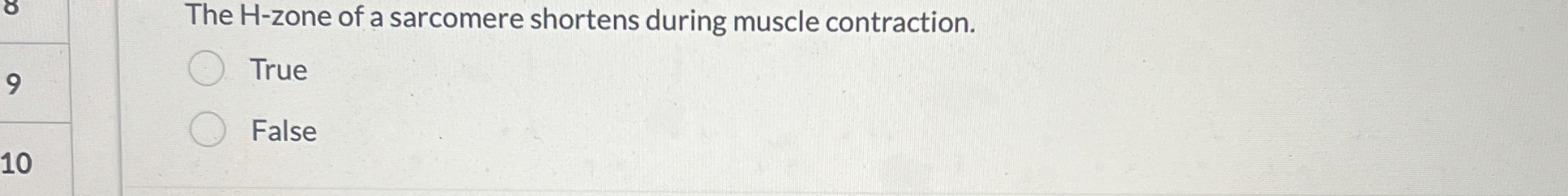 Solved The H -zone of a sarcomere shortens during muscle | Chegg.com