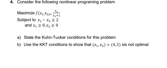 Solved Consider The Following Nonlinear Programing