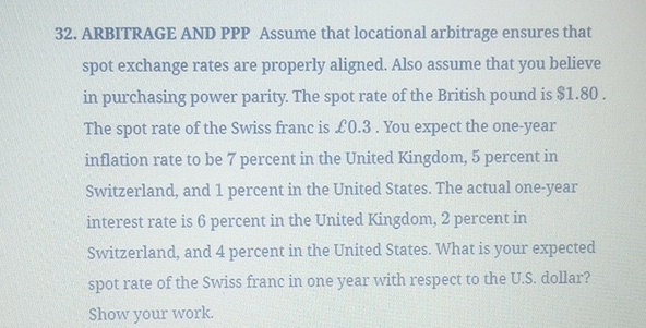 Solved ARBITRAGE AND PPP Assume that locational arbitrage | Chegg.com