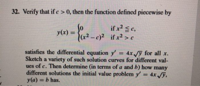 Solved 32. Verify that if c>0, then the function defined | Chegg.com