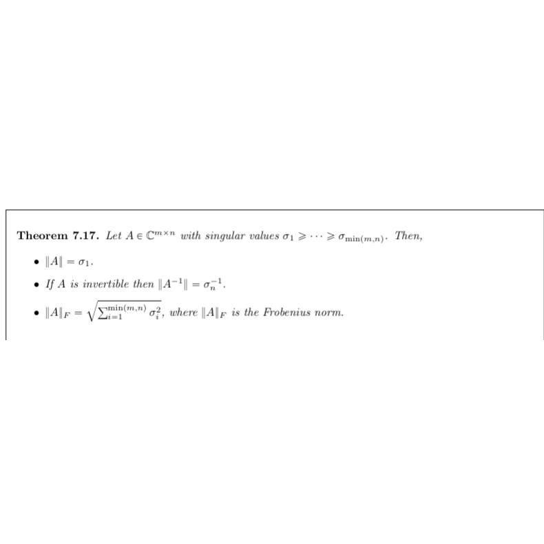 Solved (Prove theorem 7.17 )Theorem 7.17. ﻿Let AinCm×n ﻿with | Chegg.com