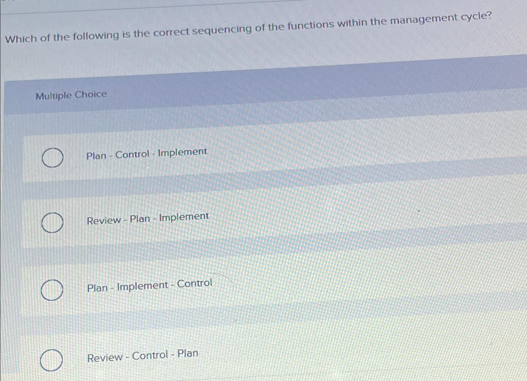 Solved Which of the following is the correct sequencing of | Chegg.com