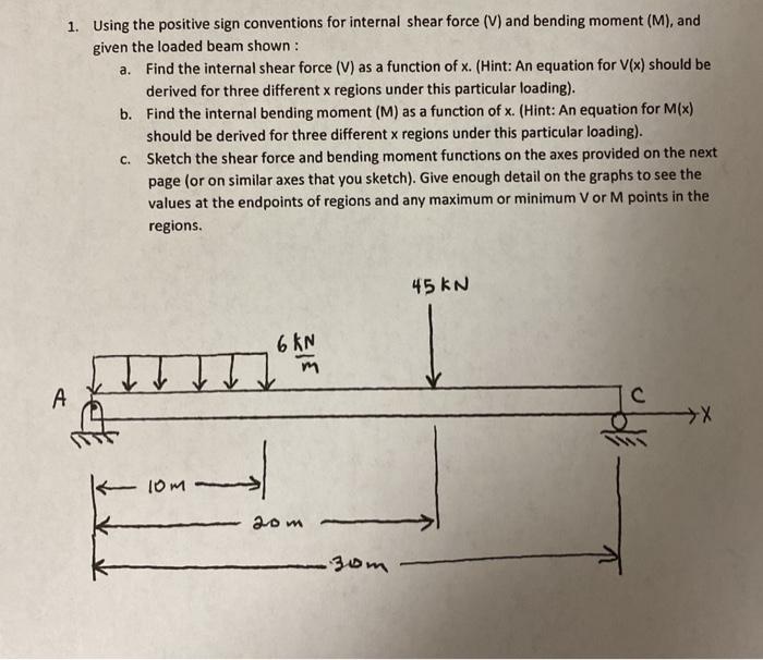 Solved 1. Using the positive sign conventions for internal | Chegg.com