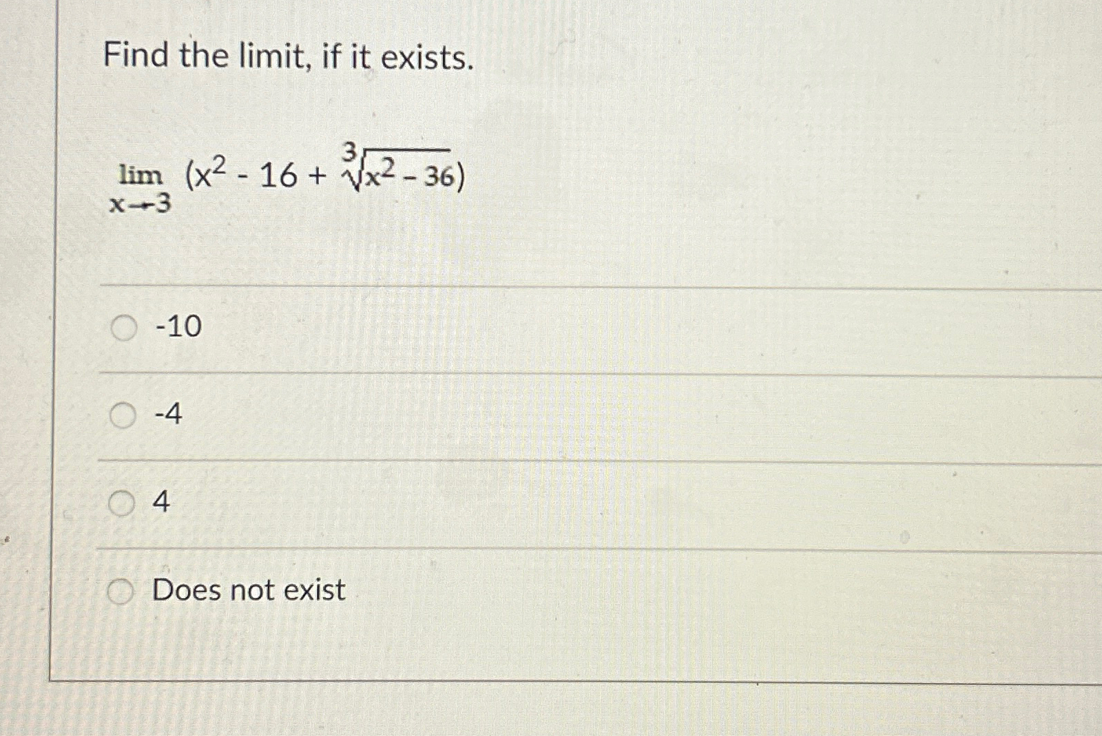 Solved Find the limit, ﻿if it | Chegg.com