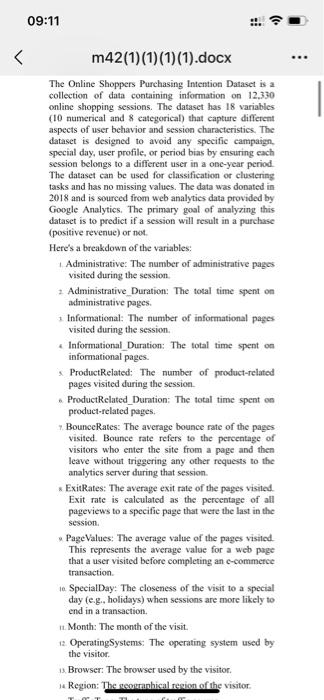 Solved collection of data containing information on 12.330 | Chegg.com