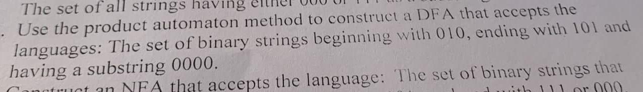 Solved The set of all strings having ethod to construct a | Chegg.com