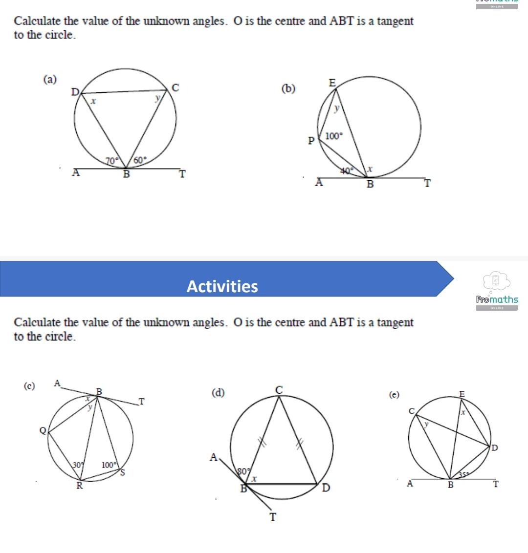 Solved Calculate the value of the unknown angles. O is the | Chegg.com