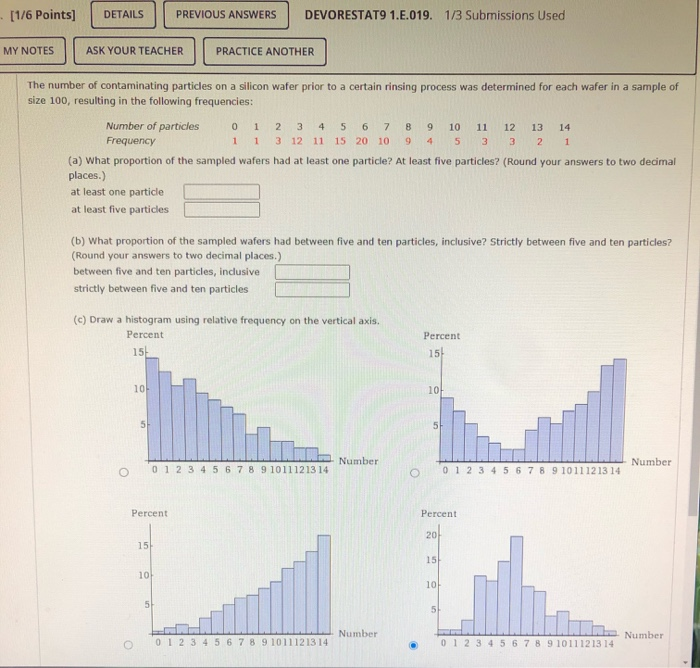 Solved - [1/6 Points] DETAILS PREVIOUS ANSWERS DEVORESTAT9 | Chegg.com