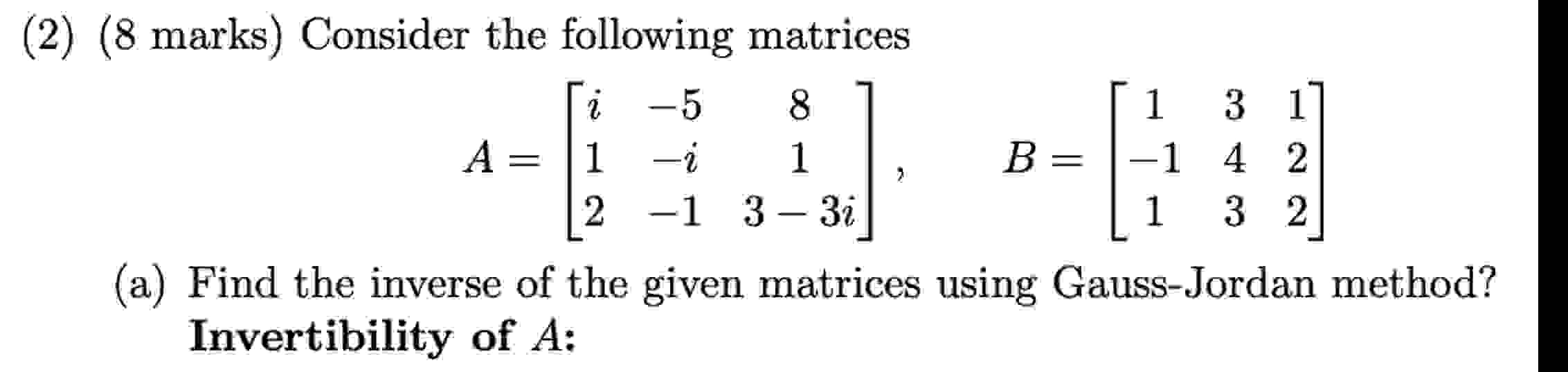 Solved (2) (8 ﻿marks) ﻿Consider the following | Chegg.com