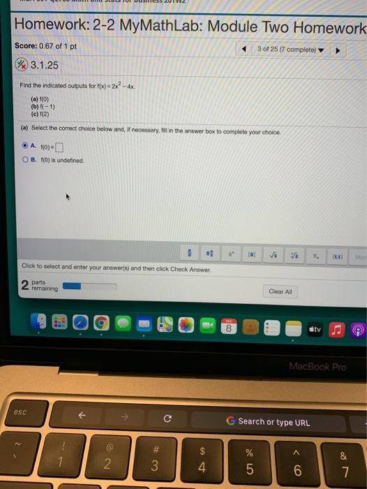 Solved Homework: 2-2 MyMath Lab: Module Two Homework Score: | Chegg.com