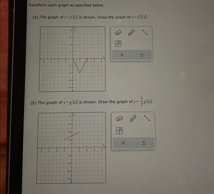 Solved Transform each graph as specified below. (a) The | Chegg.com