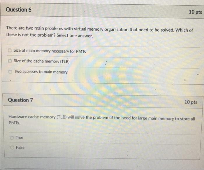 Solved Question 6 10 pts There are two main problems with | Chegg.com Solved Question 6 10 pts There are two main problems with | Chegg.com