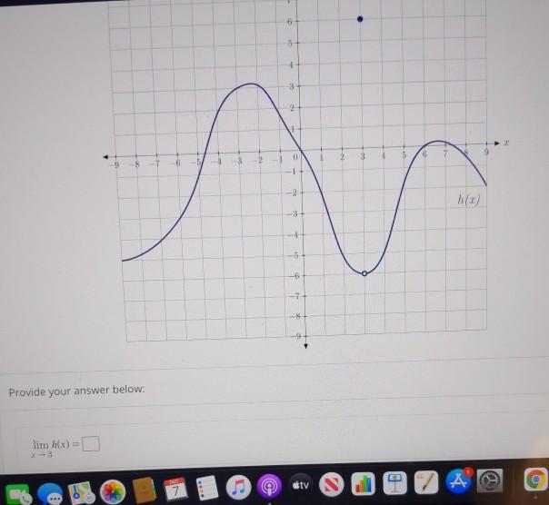 Solved use the graph of h(x) shown below to evaluate lim x-> | Chegg.com