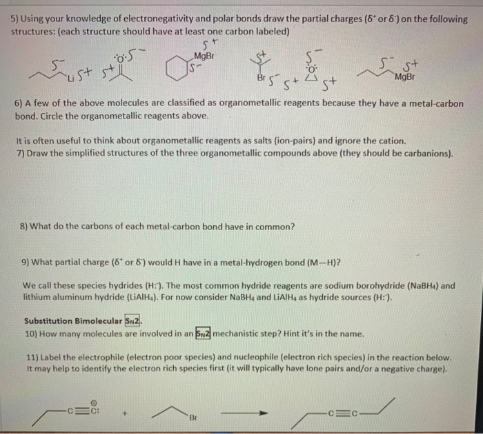 Solved 5) Using your knowledge of electronegativity and | Chegg.com