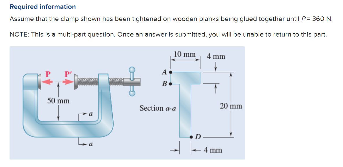 Solved Required informationAssume that the clamp shown has | Chegg.com