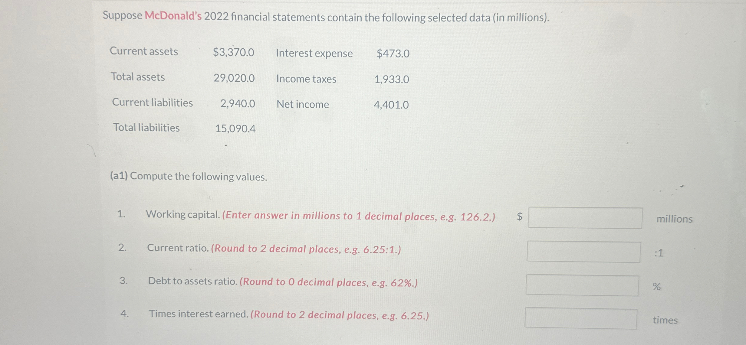 Solved Suppose McDonald's 2022 financial statements contain | Chegg.com Solved Suppose McDonald's 2022 financial statements contain | Chegg.com