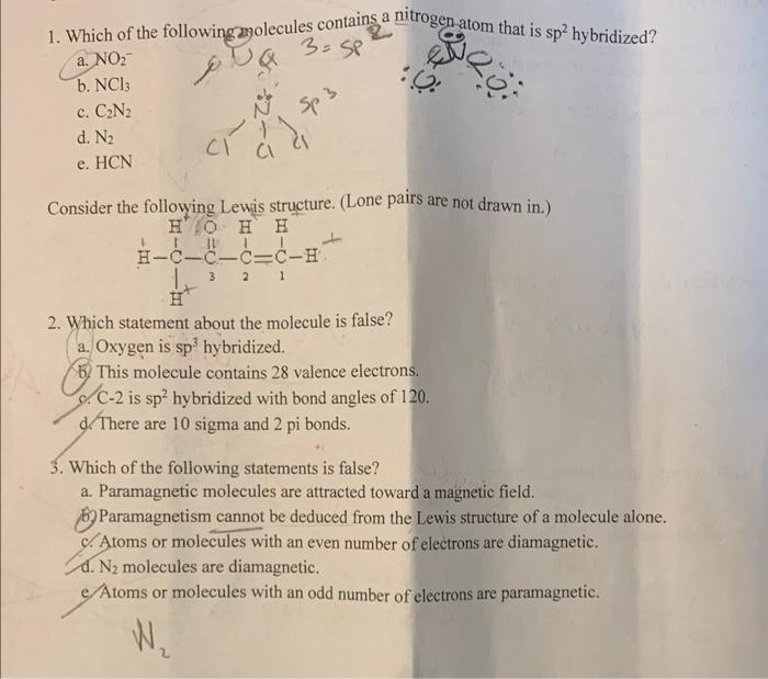 Solved 1. Which of the followingzolecules contains a | Chegg.com