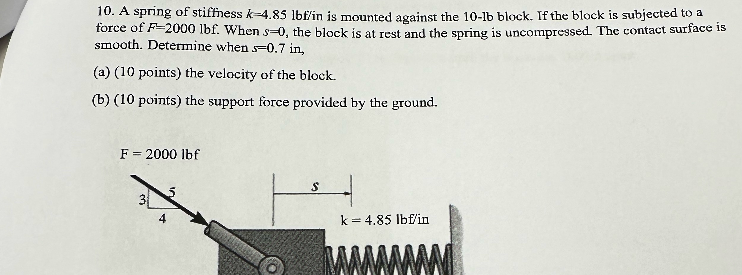 Solved A spring of stiffness k=4.85lbf? ﻿in is mounted | Chegg.com