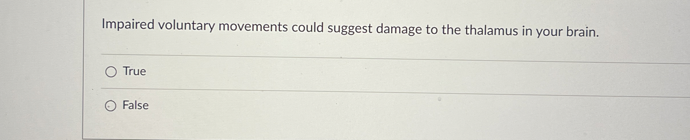 Solved Impaired voluntary movements could suggest damage to | Chegg.com