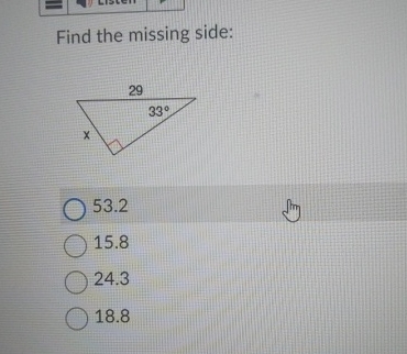Solved Find the missing side: | Chegg.com