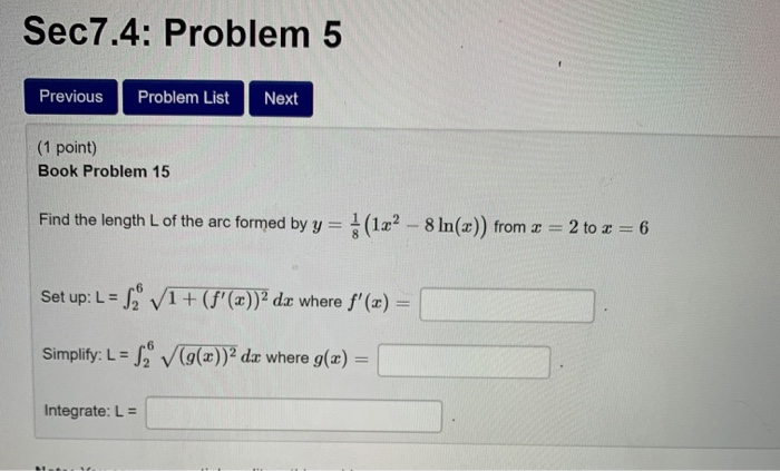 Solved Sec7.4: Problem 5 Previous Problem List Next (1 | Chegg.com