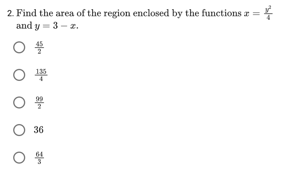 Solved Find the area of the region enclosed by the functions | Chegg.com